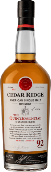 Cedar Ridge Quintessential American Single Malt Whiskey